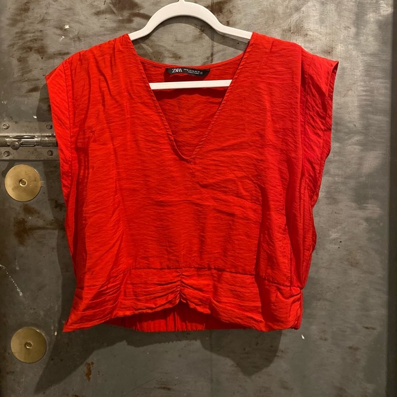 Zara | Tops | Zara Red Top | Poshmark